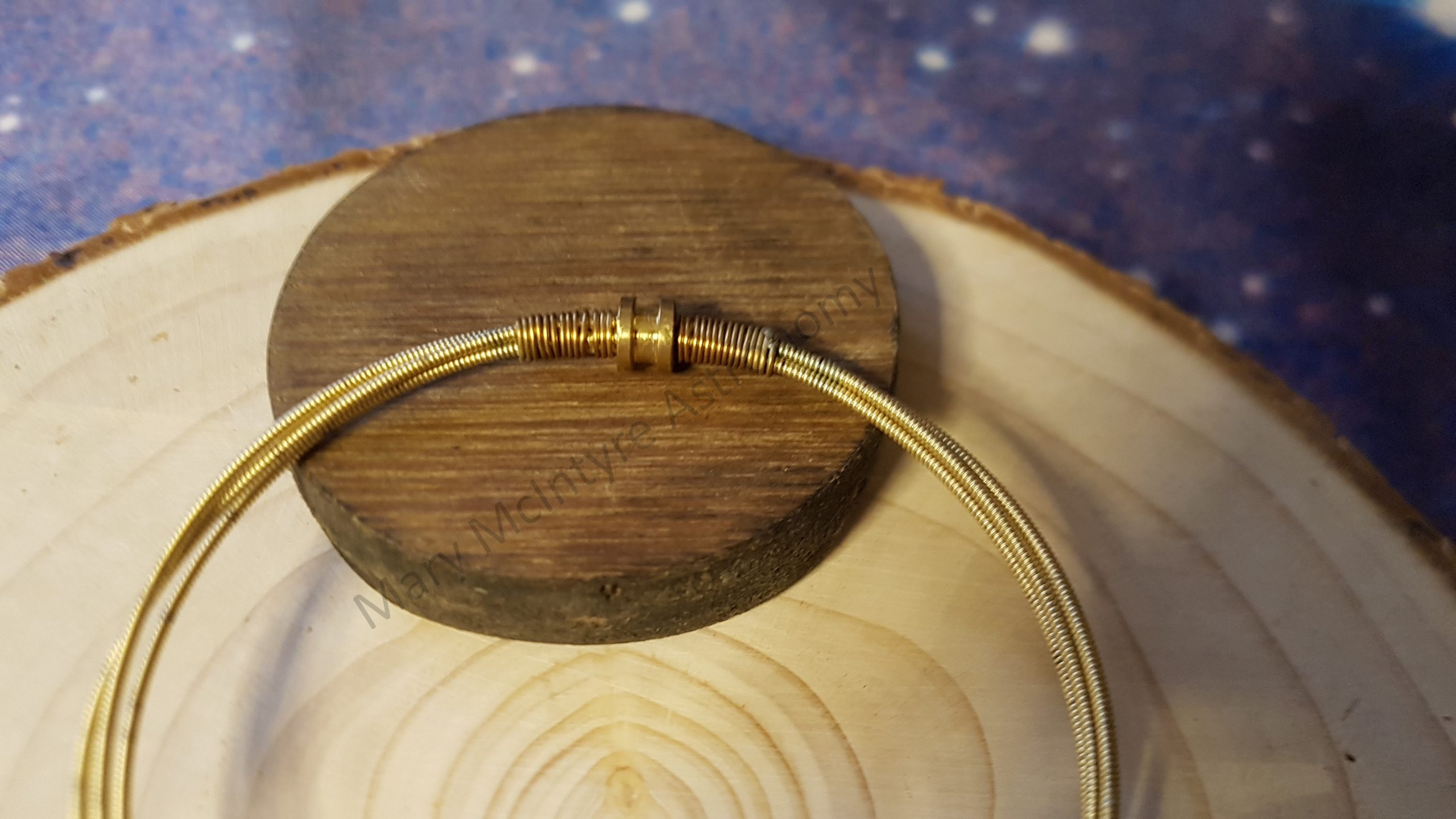 Recycled Gold Guitar String 3 Layer Bangle with Gold Stars – Mary ...