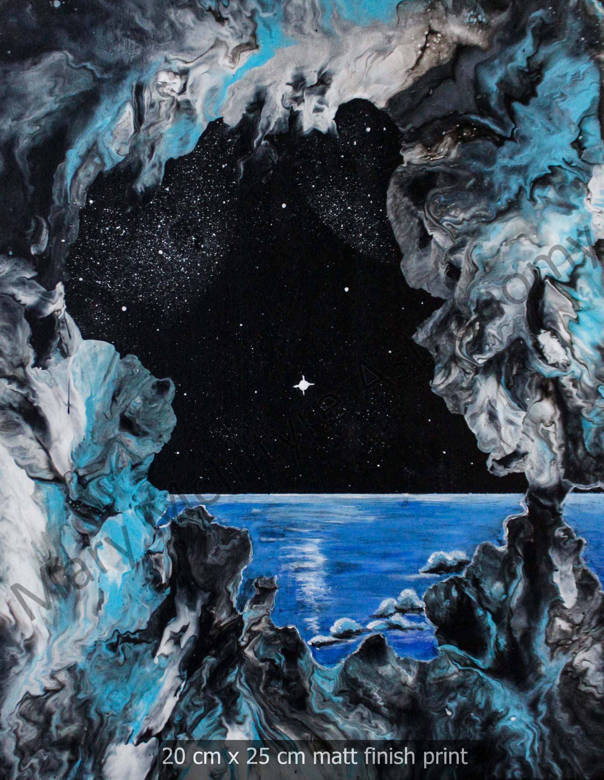 “Ice World” Acrylic Painting Print – 20cm x 25cm – Mary McIntyre Astronomy