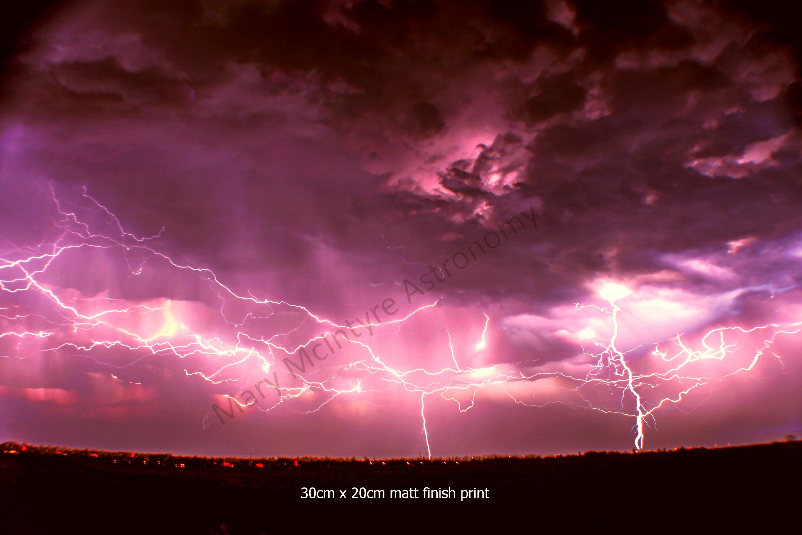 “Seven Lightning Strikes from Oxfordshire” 30cm x 20 cm Matt Finish ...