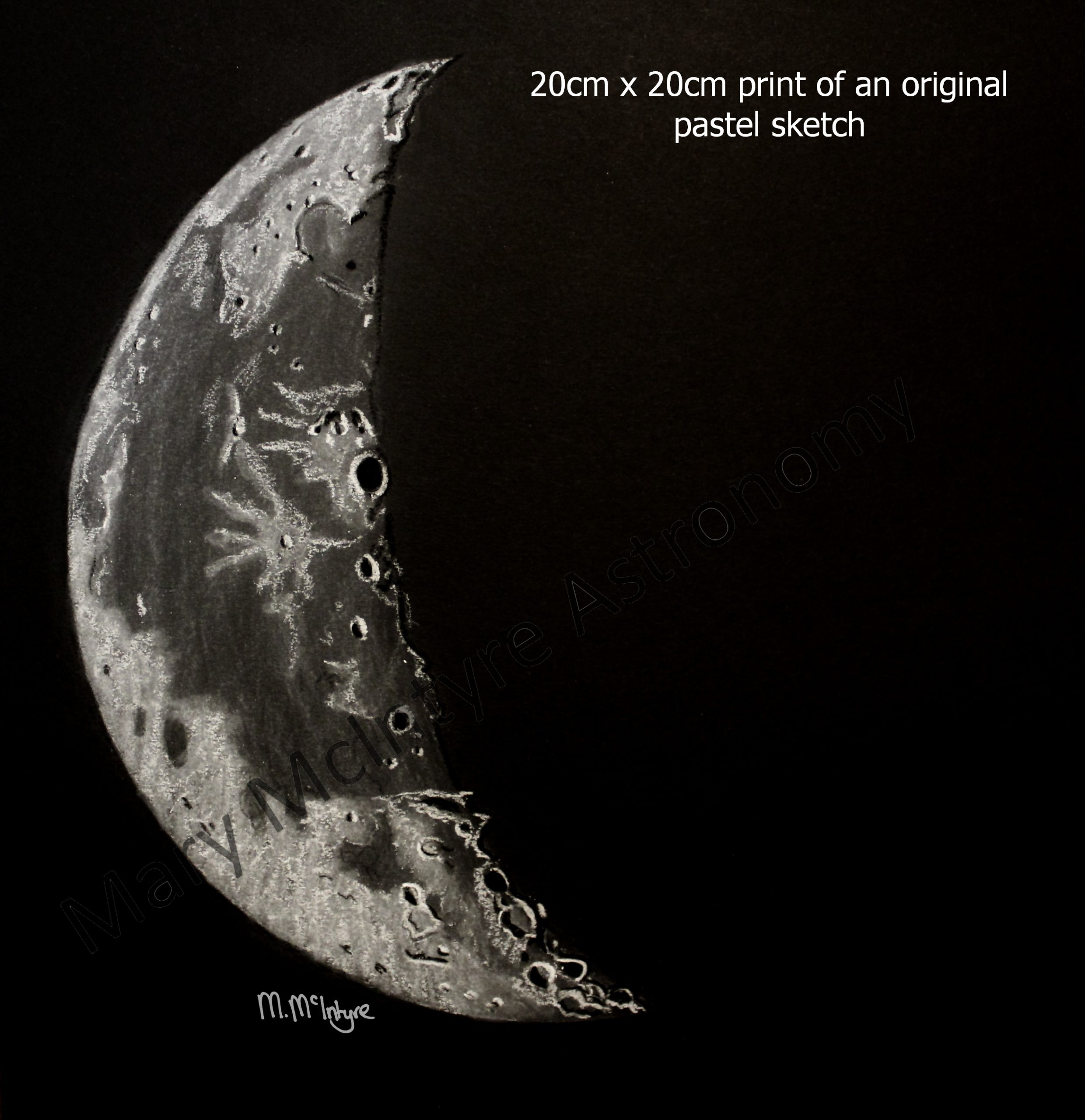 Crescent Moon Realistic Drawing