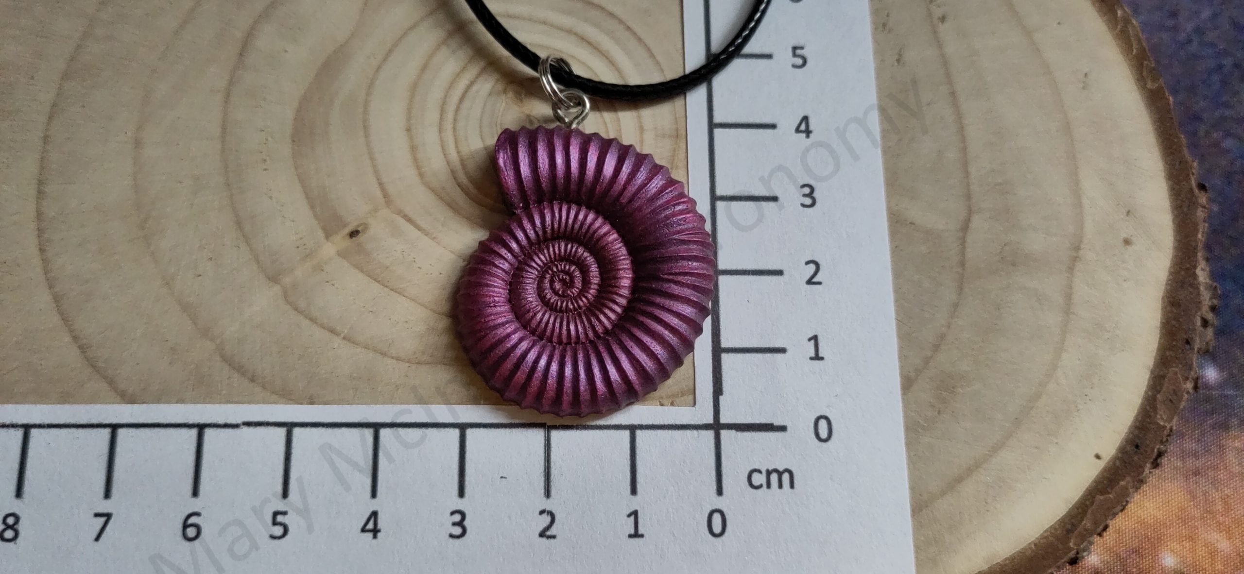 Epoxy Resin Ammonite Pendant (Small) – Pink/Purple Colour-shift – Mary ...